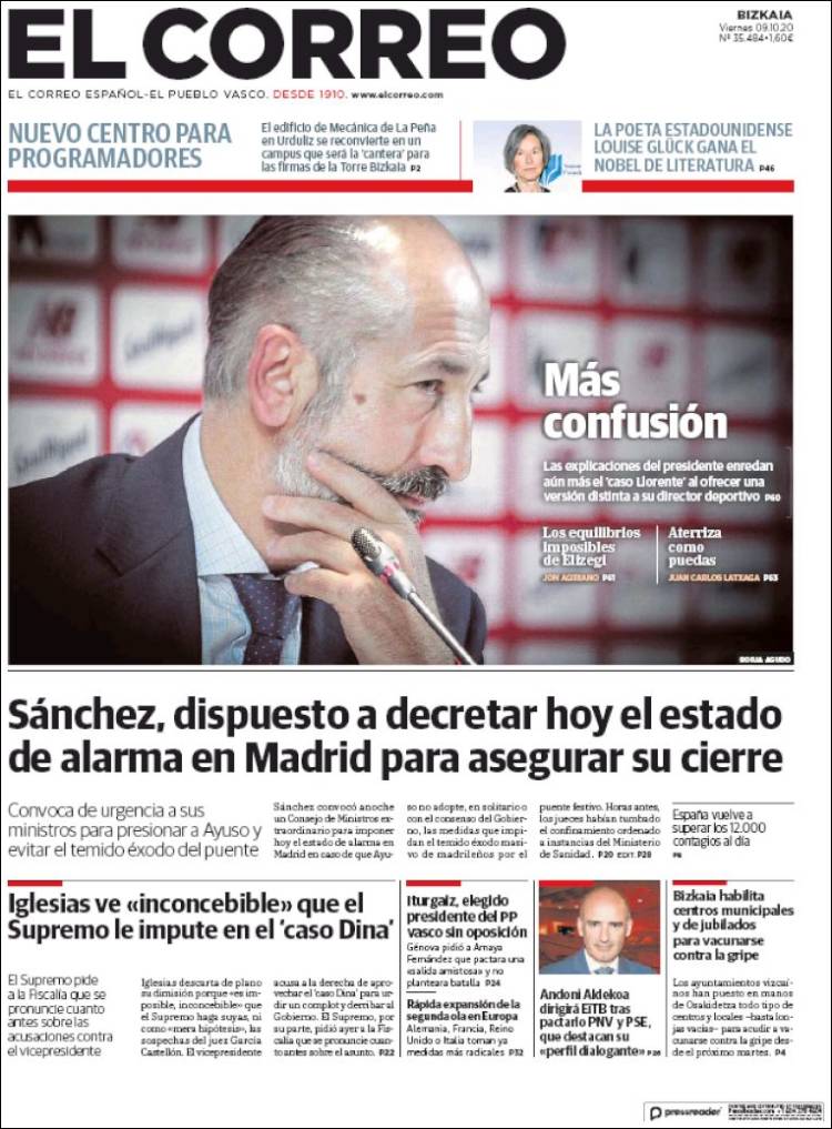 Portada de LA VOZ DE GALICIA Hoy, edición impresa periódico