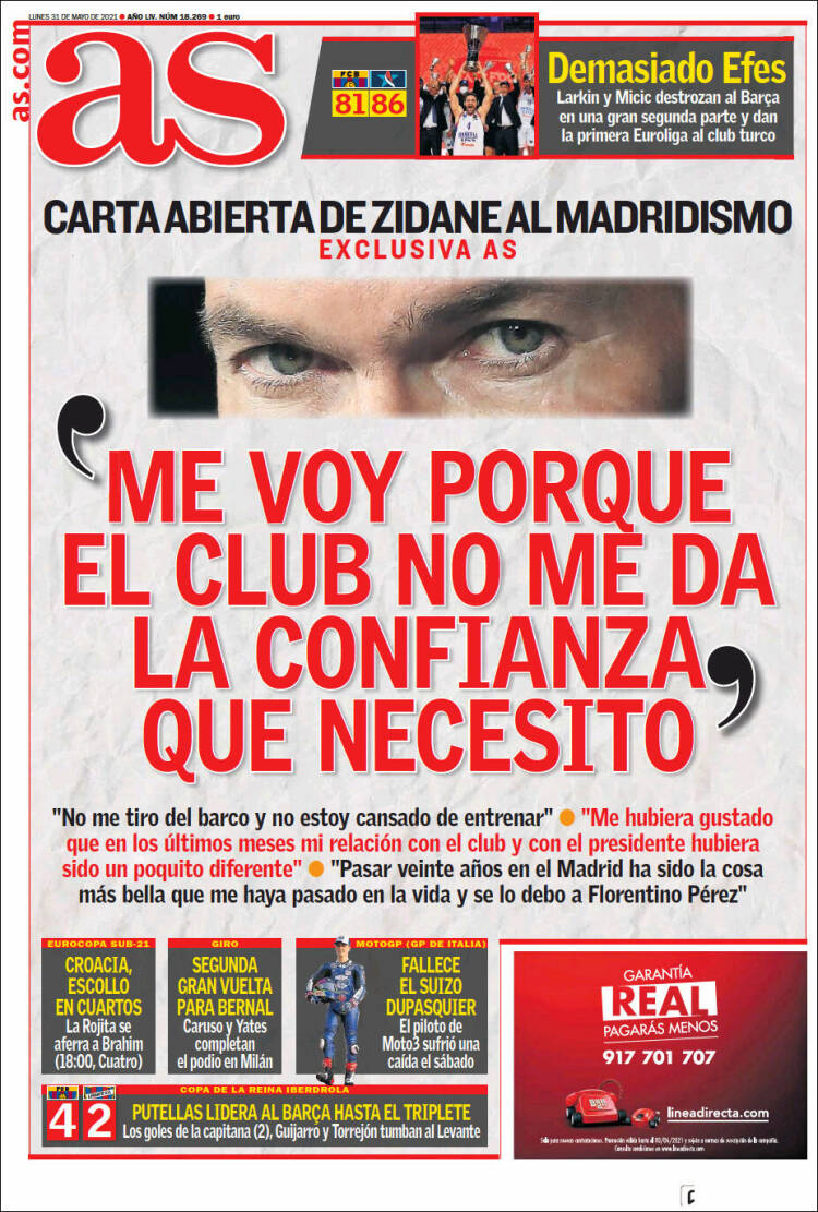 Portada del MARCA Hoy, edición impresa periódico