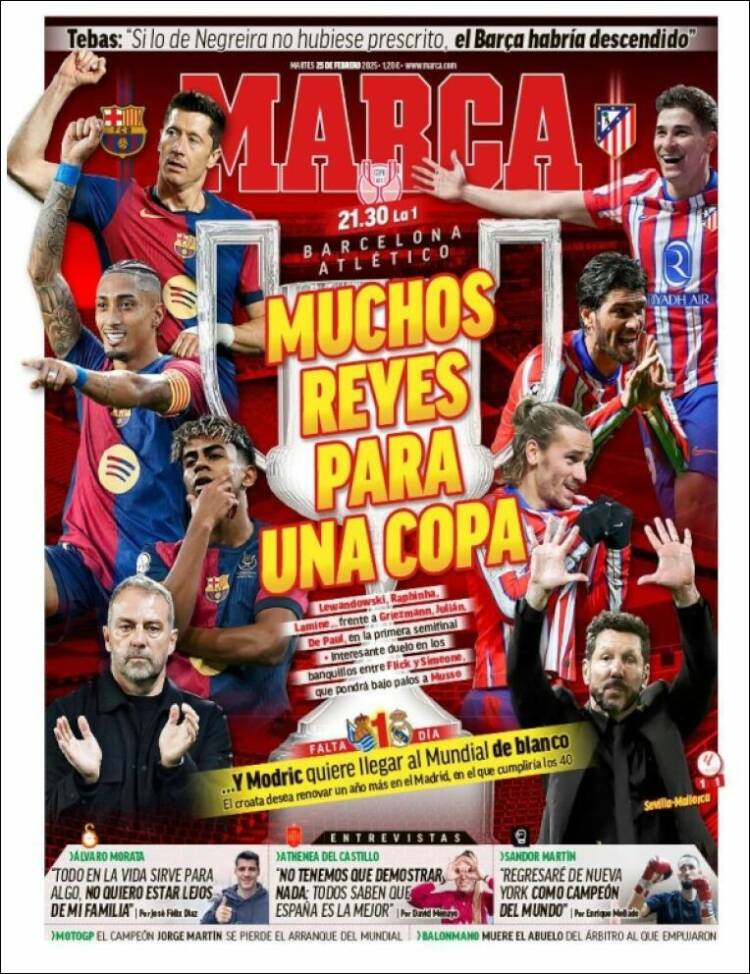 Portada del MARCA Hoy, edición impresa periódico