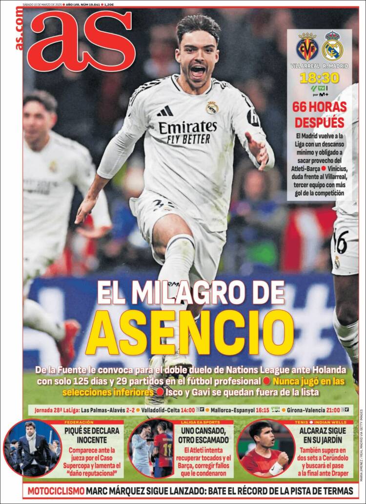 Portada del MARCA Hoy, edición impresa periódico