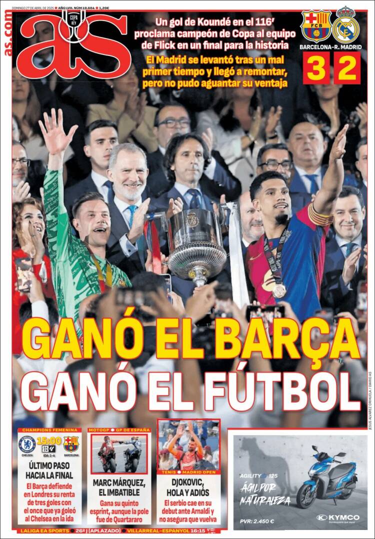 Portada del MARCA Hoy, edición impresa periódico