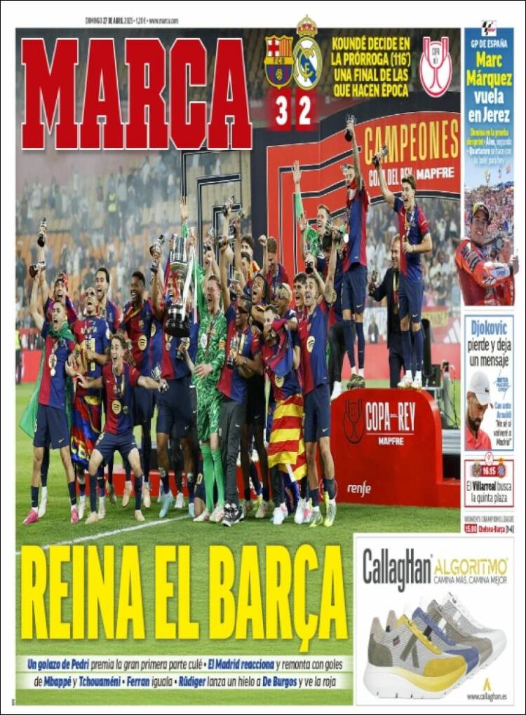 Portada del MARCA Hoy, edición impresa periódico