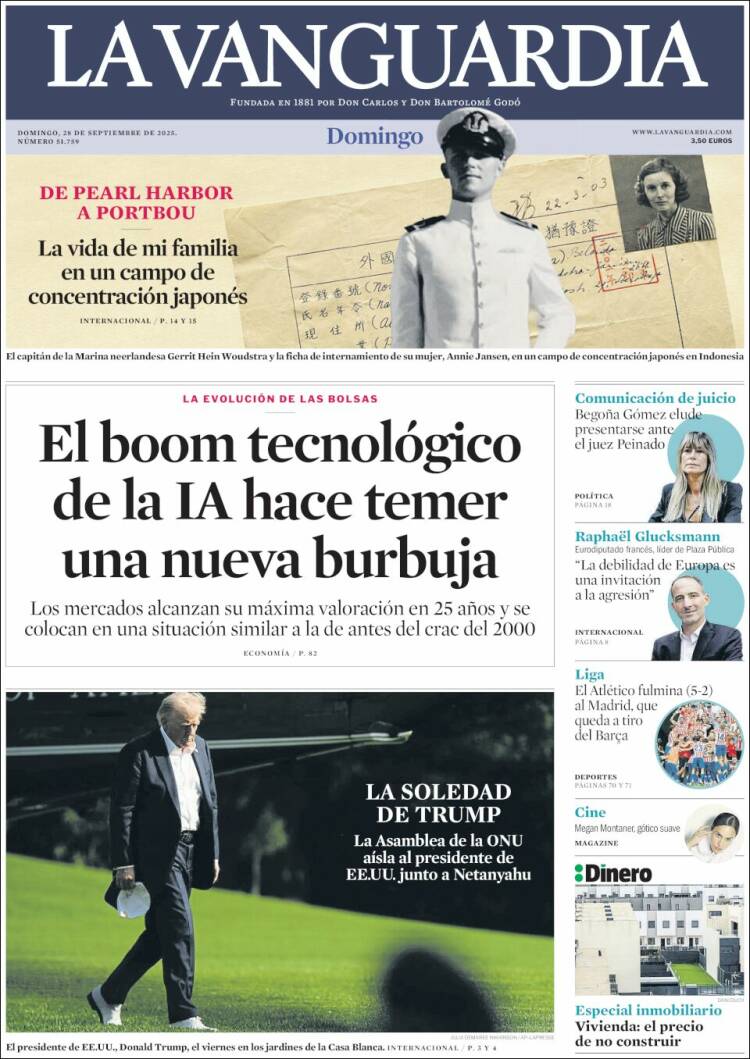 Portada de LA VANGUARDIA Hoy, edición impresa periódico